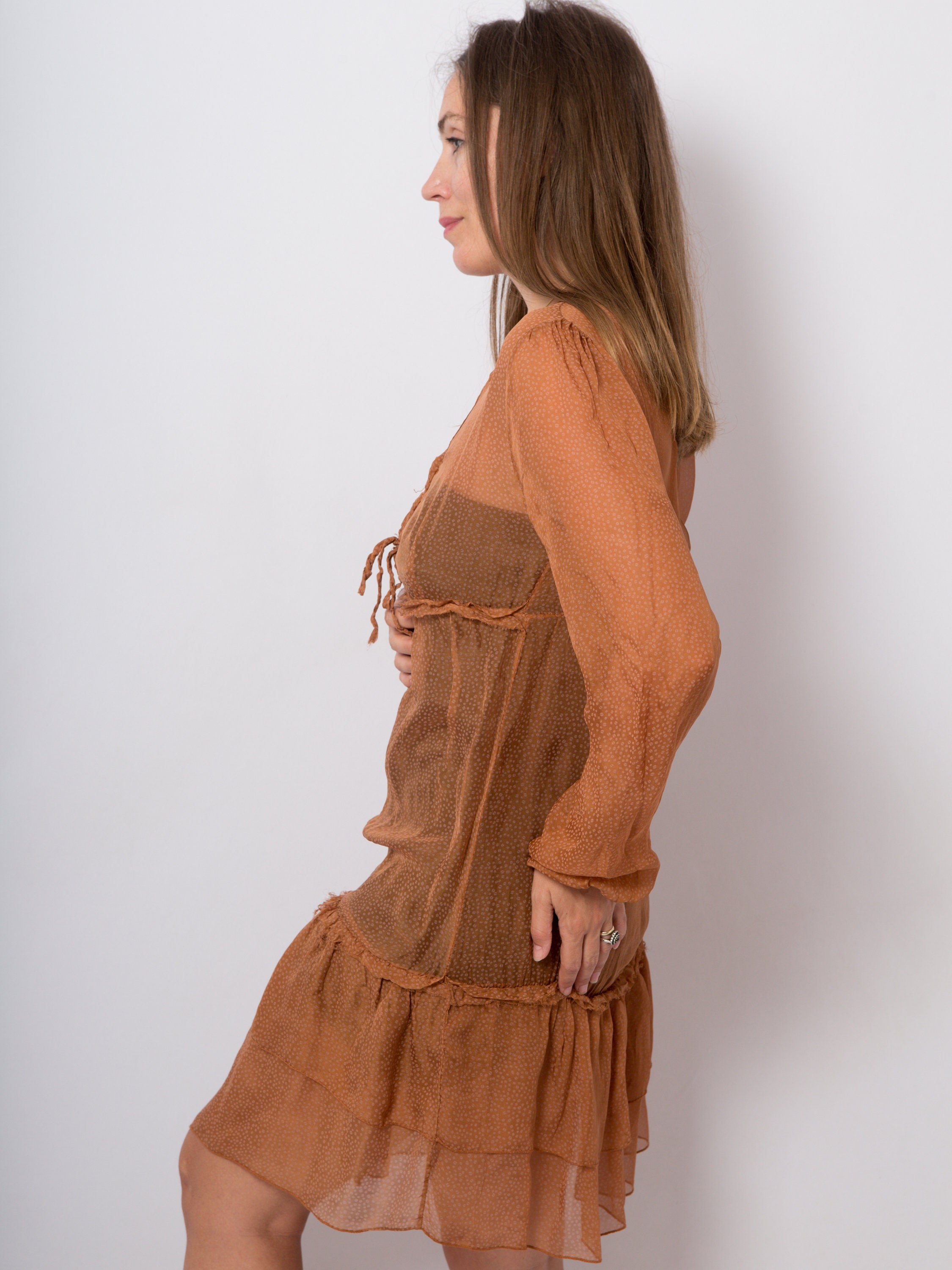 See Through Dress Sheer Silk Dress Chiffon Dress Silk Dress Etsy