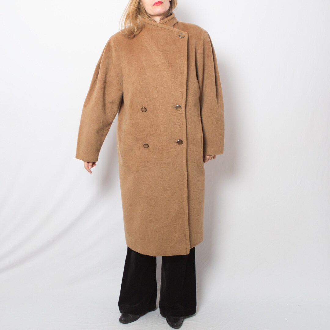 90s OLMAR Cashmere Coat Oversized Wool Coat Long Brown Camel Coat Glam ...