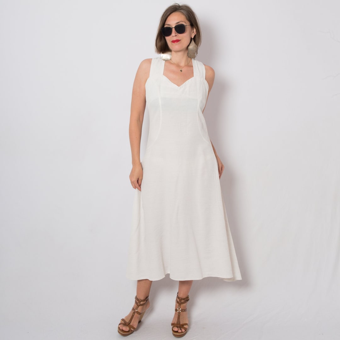 90s Maxi Sundress Back Button Down Maxi Dress Timeless Style Medium ...