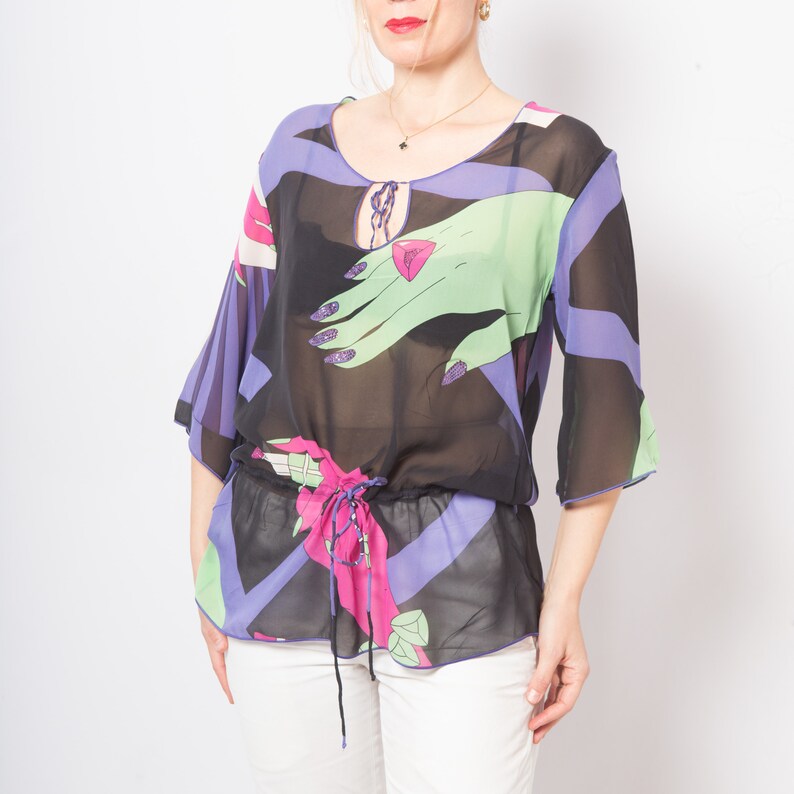 Vintage See Through Top Transparent Silk Chiffon Top Beach - Etsy