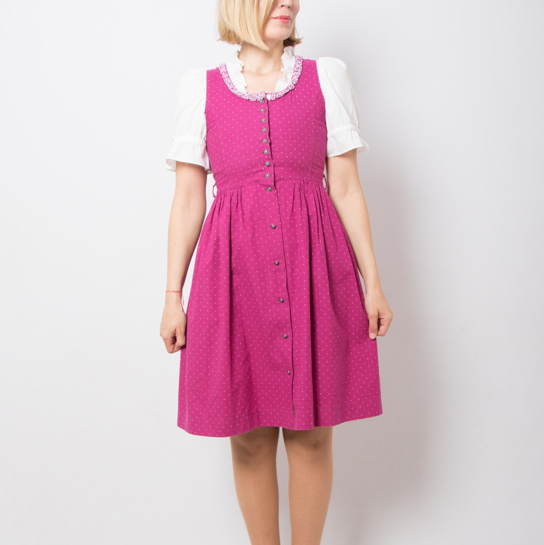 Purple Polka Dot Trachten Dress German Dress Bavarian Dress Dirndl ...