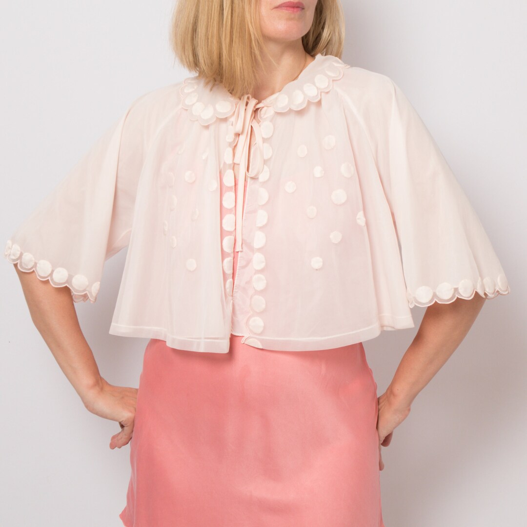 Vintage Sheer Bed Jacket by Hattie Carnegie See Through Romantic Peter ...