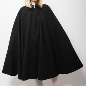 Vintage Long Black Cape Exrta Wide Cloak Small / Medium Size Gift for ...