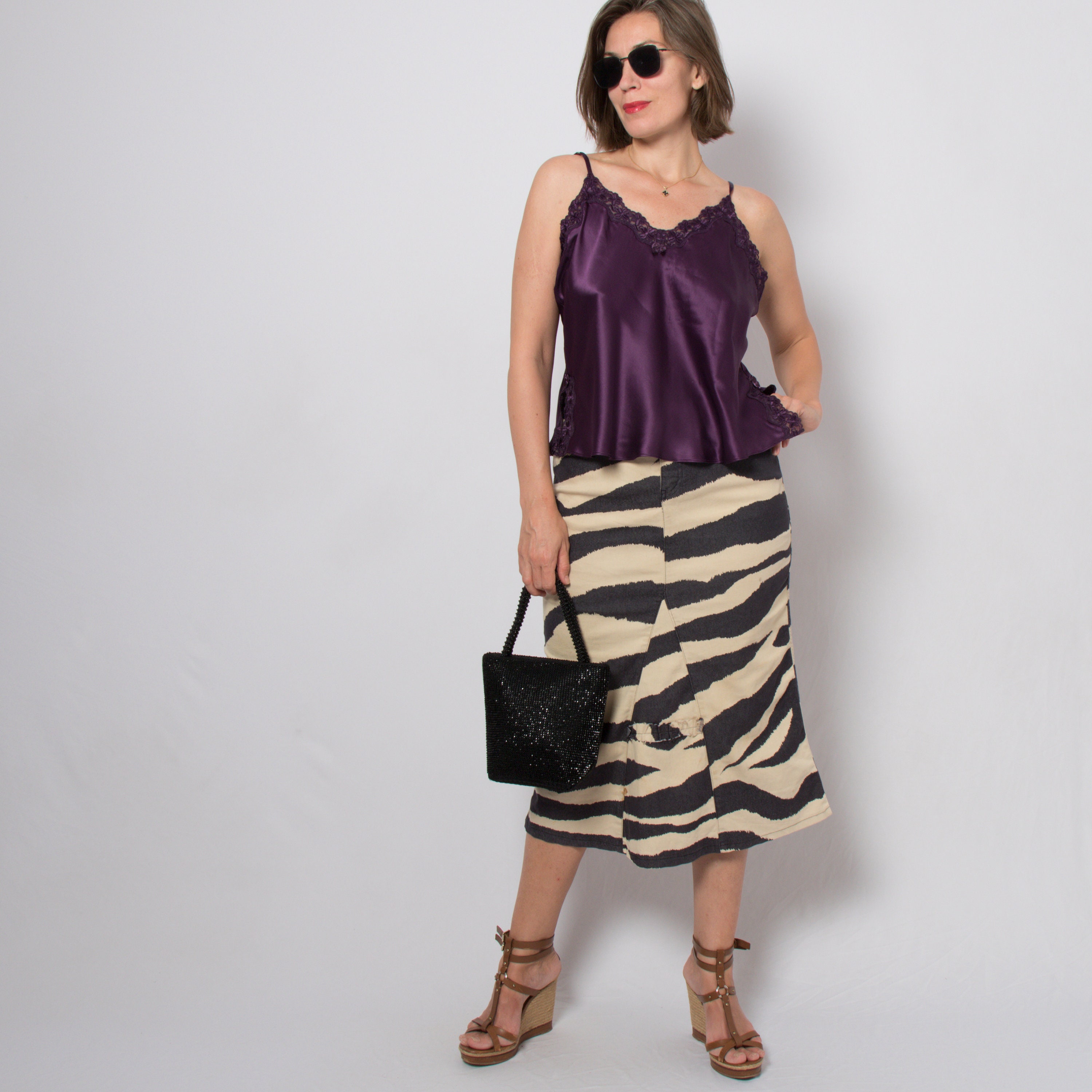 Purple Camisole Top Silk Cami Top Floral Lace Top Day and | Etsy