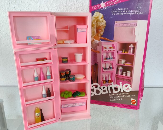 Barbie Fridge Freezer With Accessories Pink Magic Sweet Roses ...