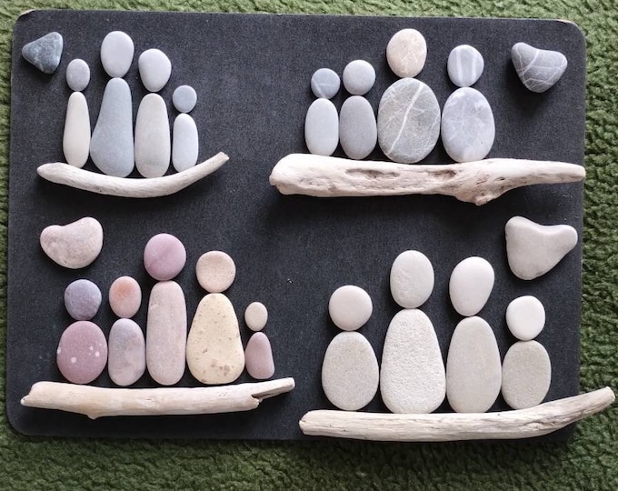 Pebbles Stones Stone Figures Sets People Couple Family Children Lovers ...
