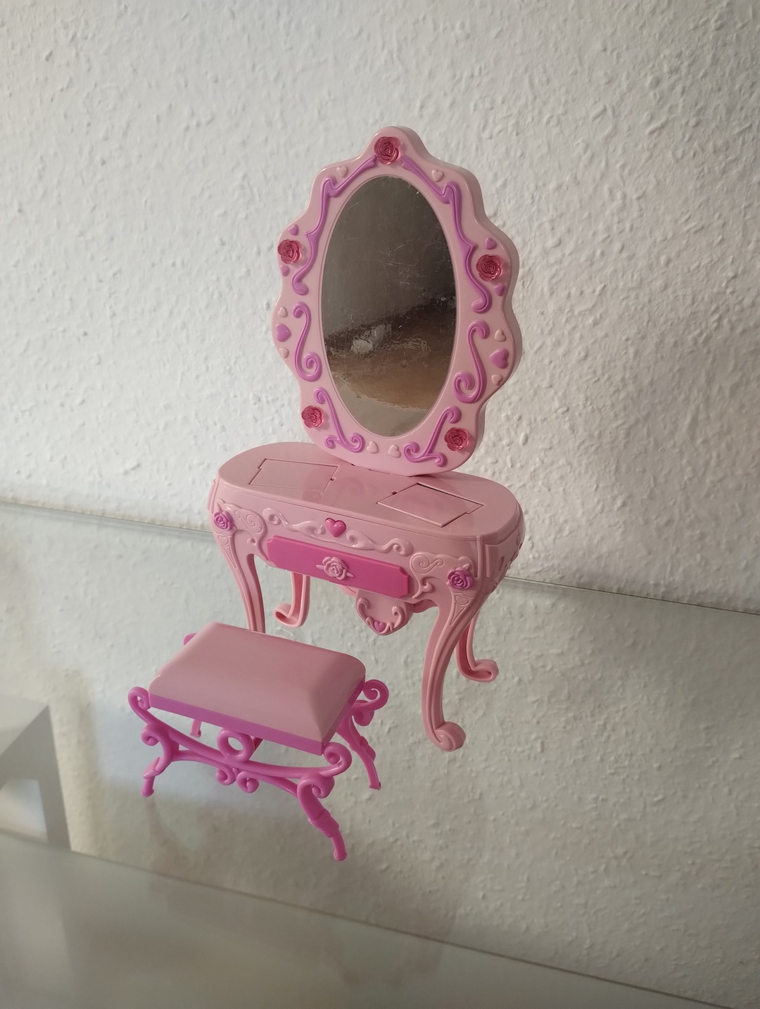Barbie Vintage Dressing Table With Chair Stool Roses Decoration ...