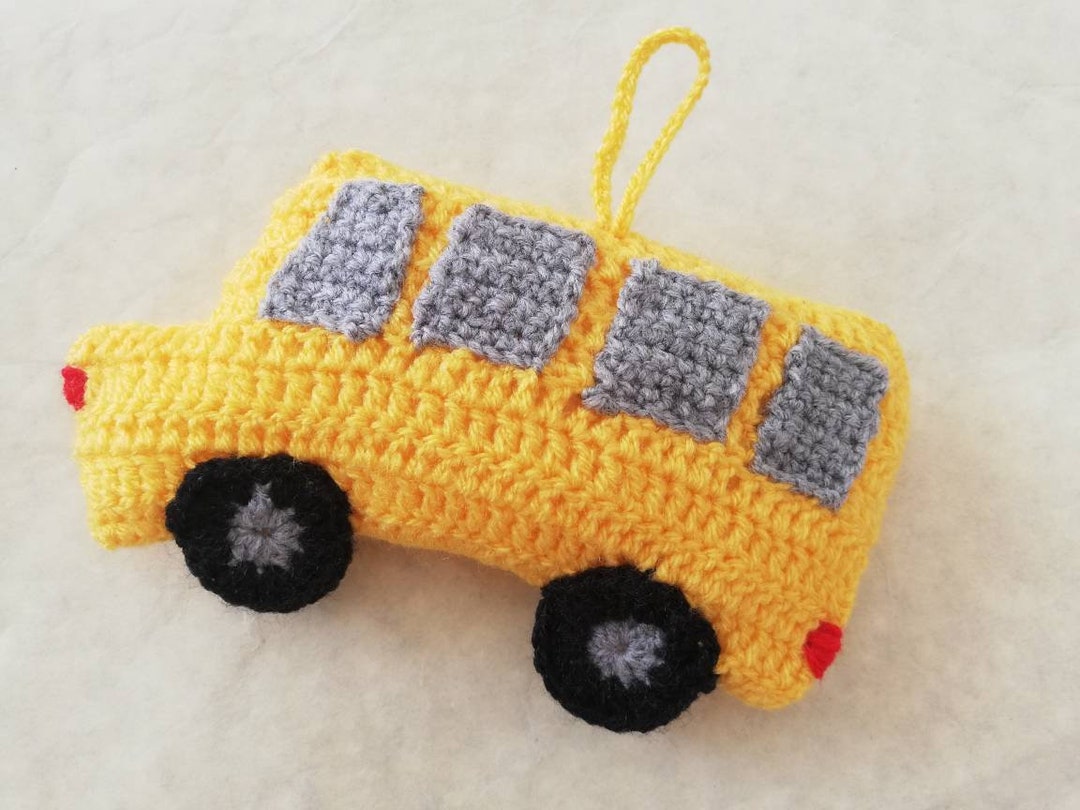 Bus School Bus Car Bus Omnibus Pendant Toy Crocheted Christmas Pendant ...