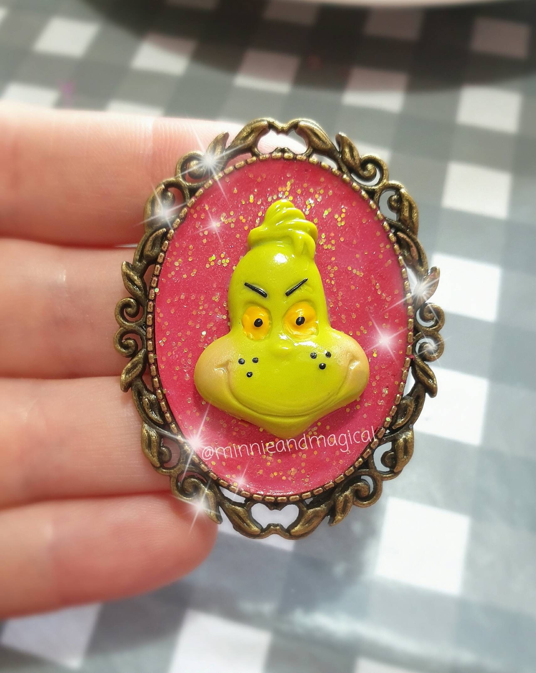 Grinch Christmas Brooch Pin Handmade Holiday Gift Dr Seuss How the ...