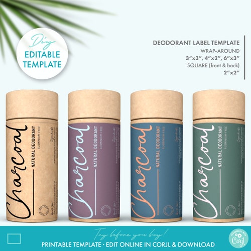 Fully Editable Body Product Label Template 4 Sizes DIY | Etsy