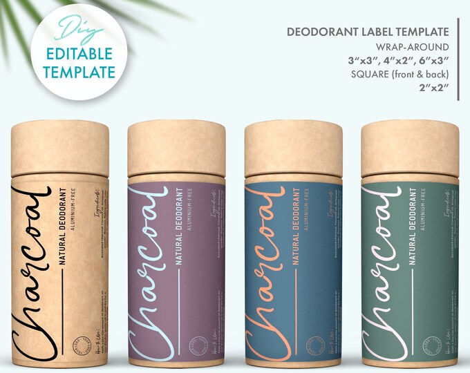DIY Elegant Deodorant Tube Label Template (4 Sizes) - Printable ...