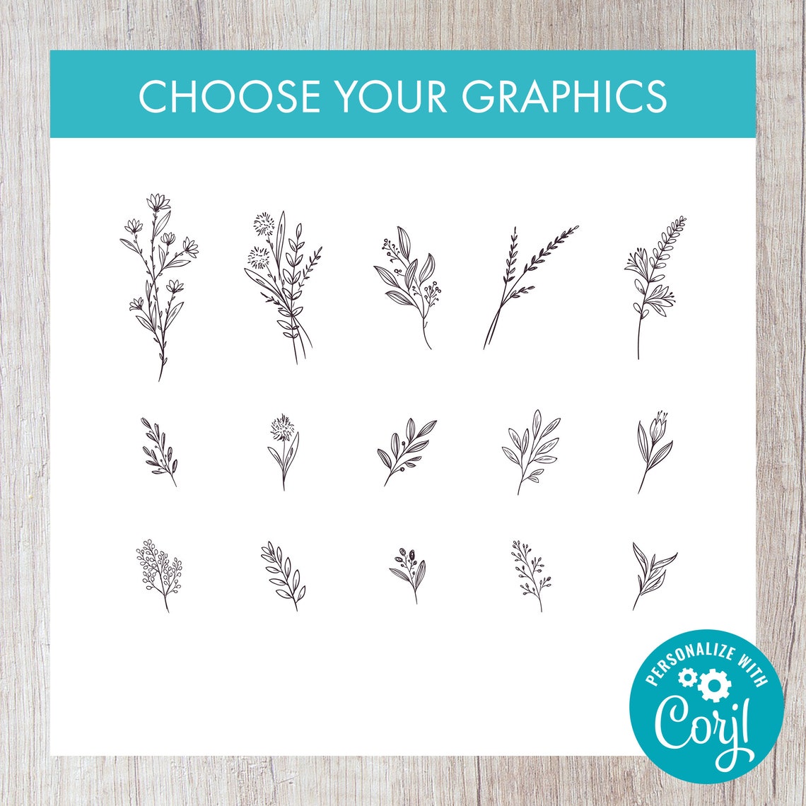 Printable Floral Circle & Square Sticker Label Template 3 | Etsy