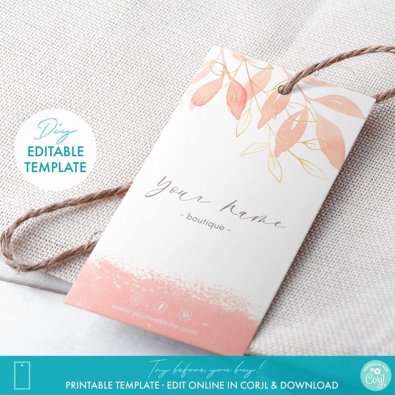 Printable Personalized Clothing Price Tags Template Editable | Etsy