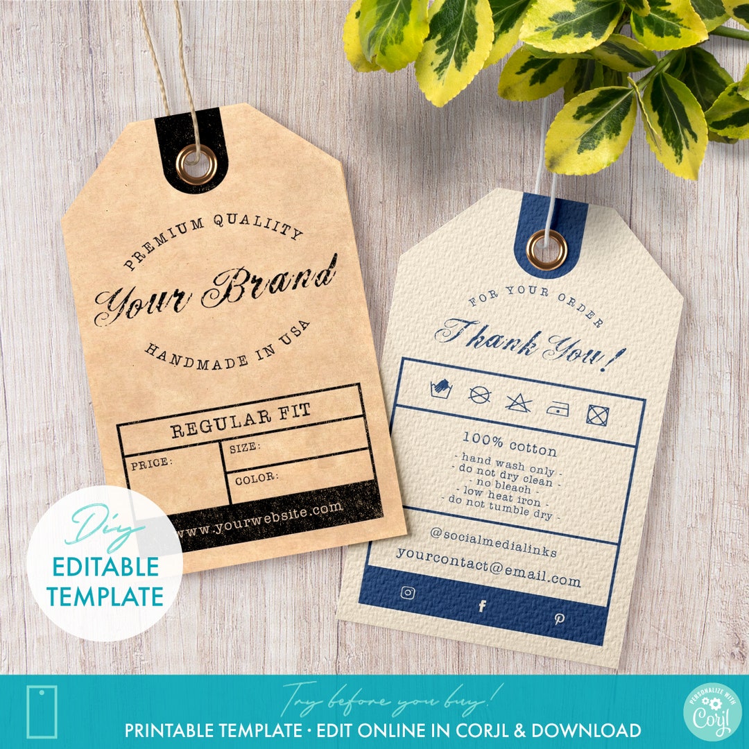 Printable DIY Custom Price Tags Retro Style Template 2" X 3.5 ...