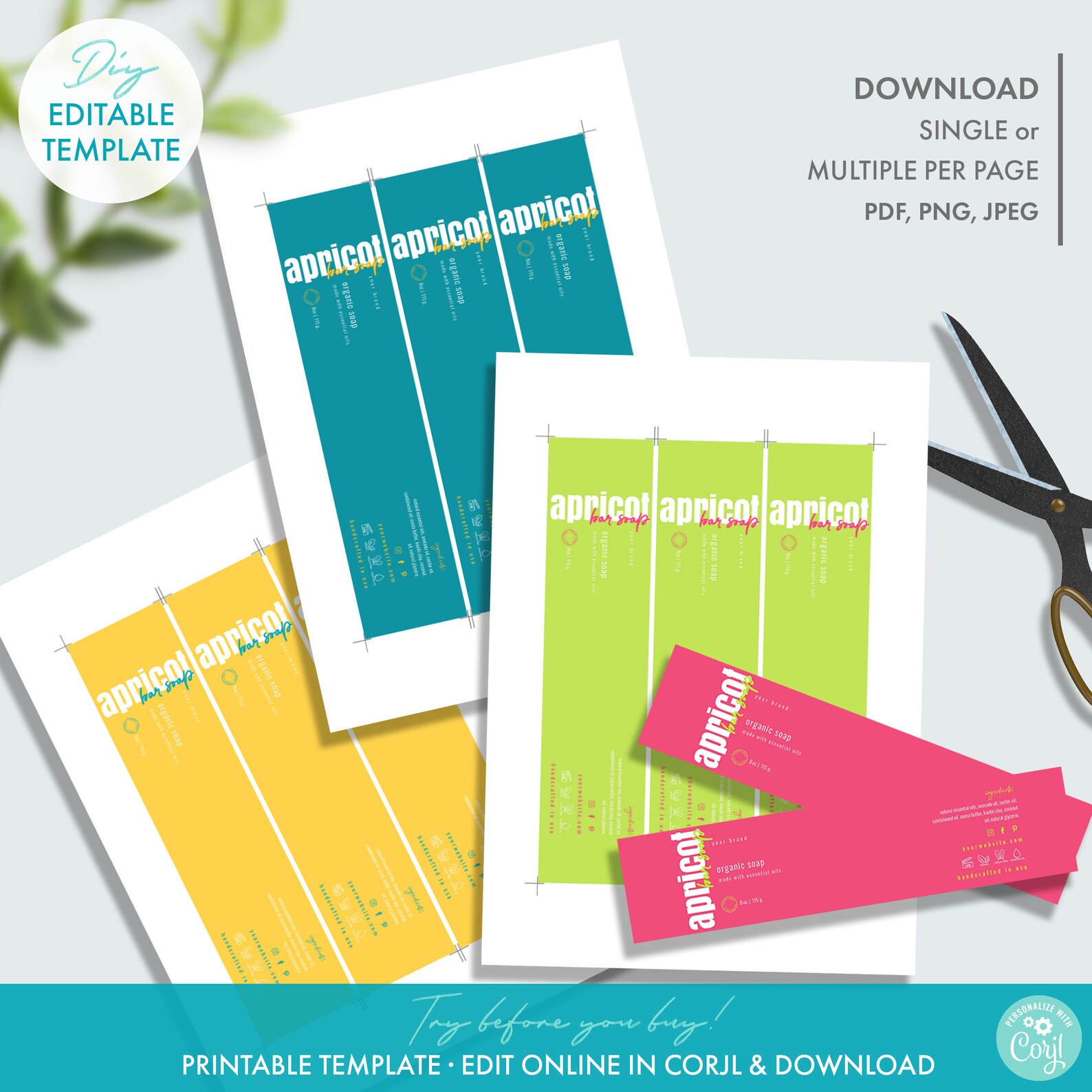 Editable Neon Bar Soap Label Template Printable Bold Soap - Etsy