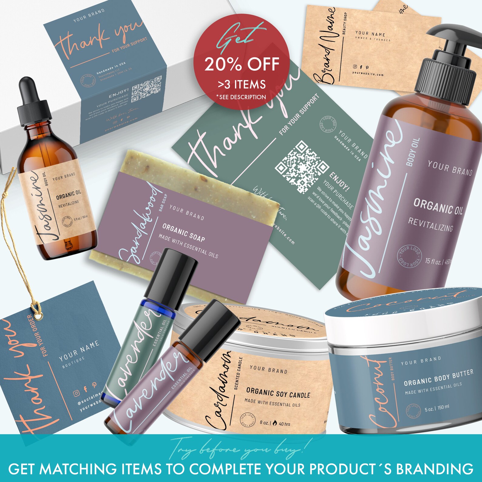 Printable Body Product Bottle Label Template 4 Sizes DIY - Etsy