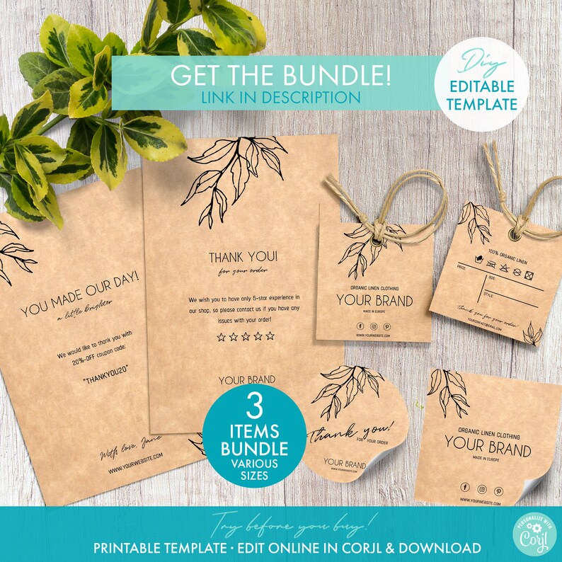 Printable Custom Logo Sticker Label Template DIY Editable - Etsy