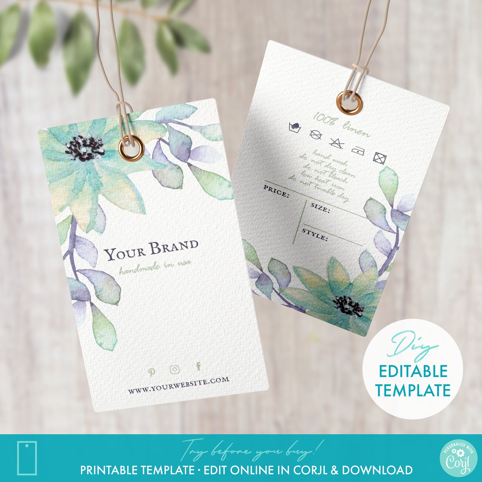 Editable Custom Price Tags Template 2 X 3.5 DIY | Etsy