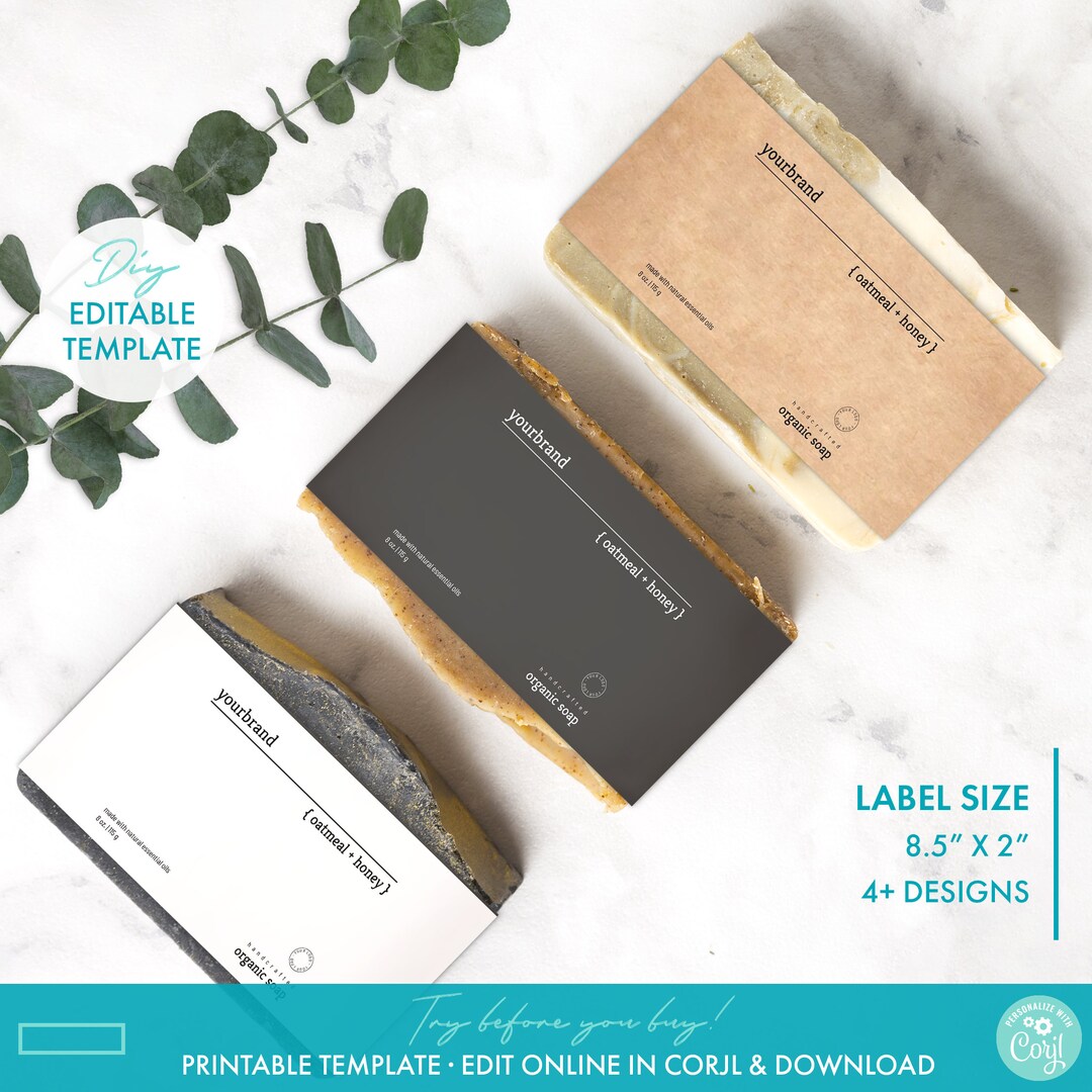 Editable Minimalist Soap Label Template - Printable Elegant Soap ...