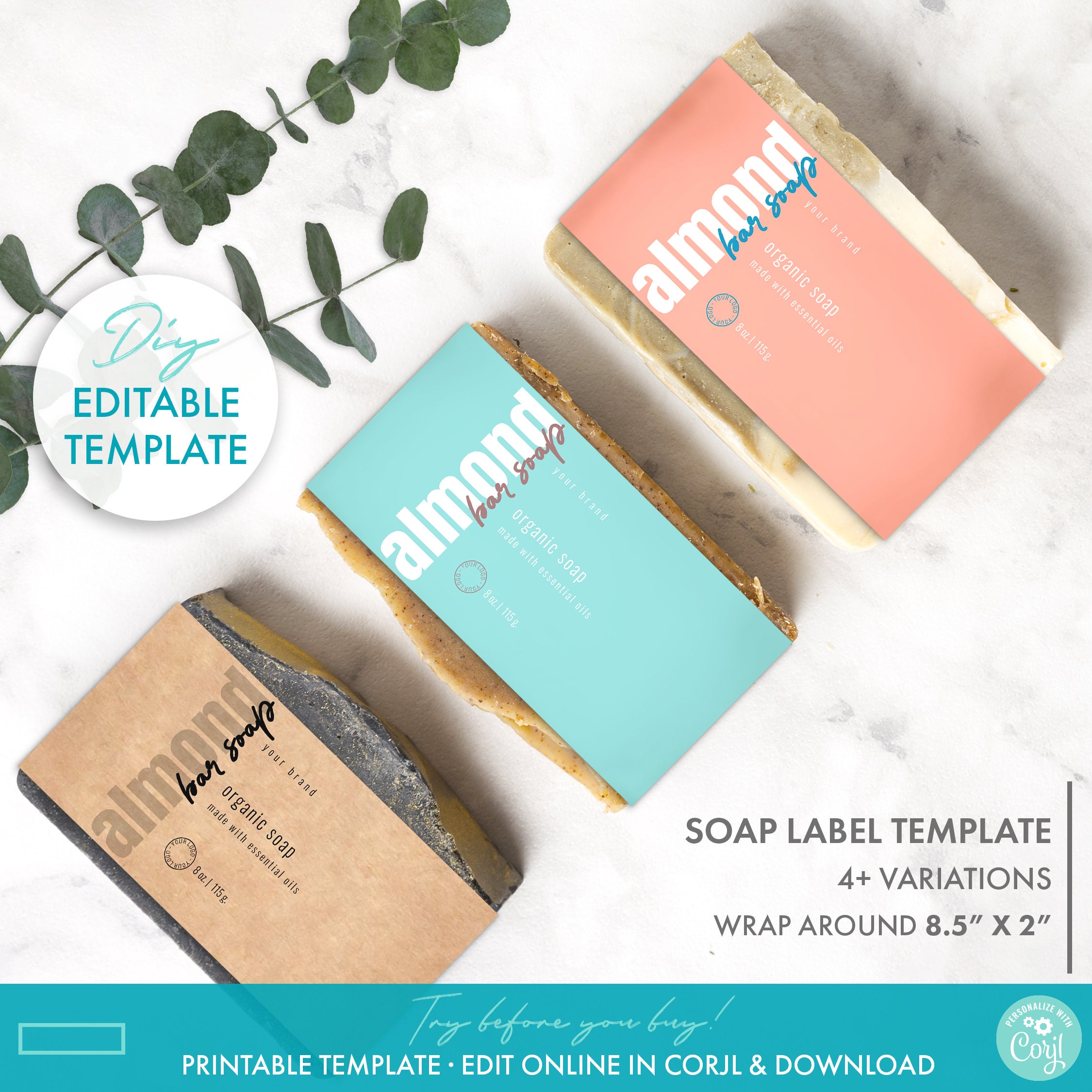Editable Pastel Bar Soap Label Template Printable Elegant - Etsy