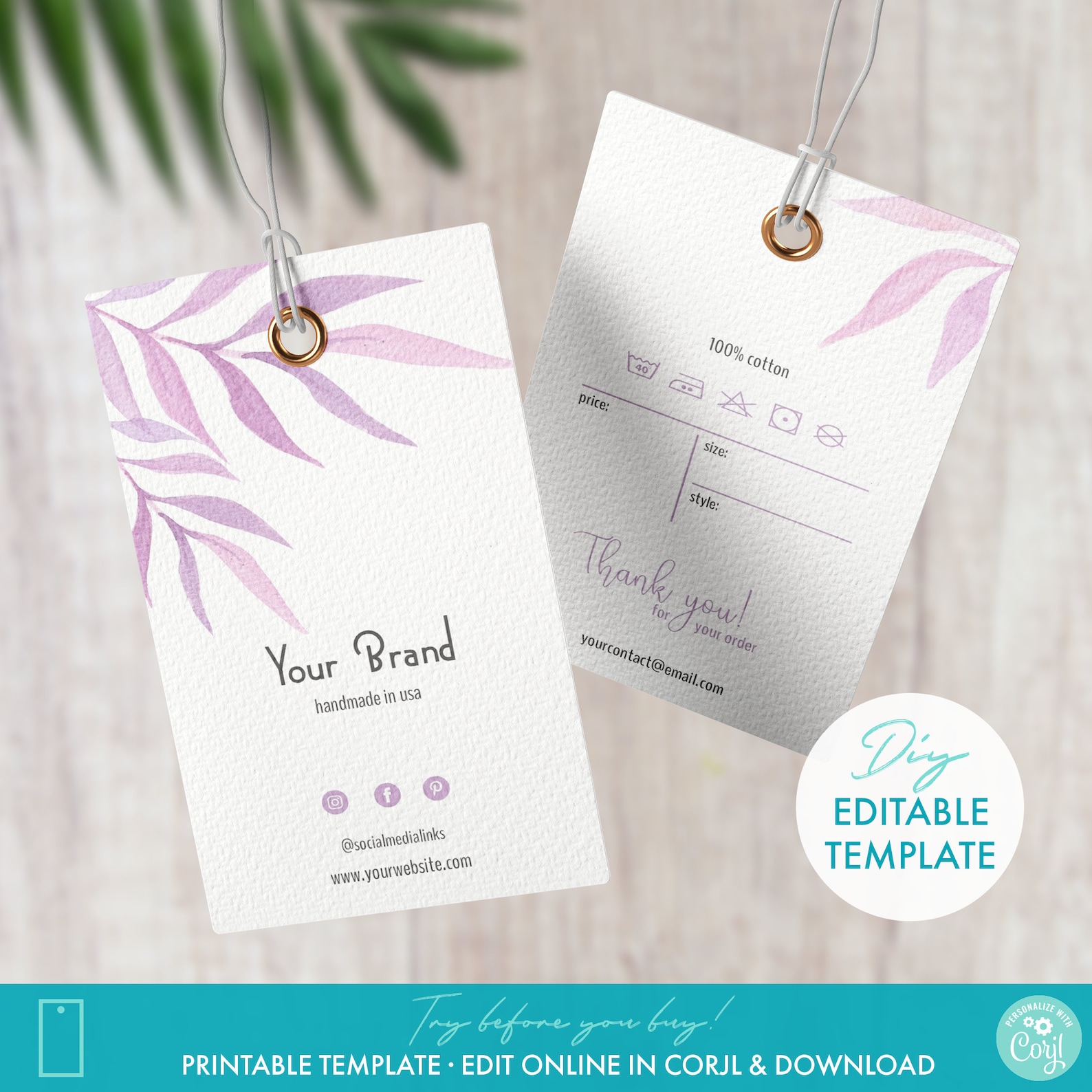 DIY Printable Clothing Price Tag Template 2 X 3.5 - Etsy