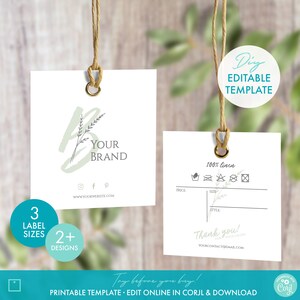 Editable Square Clothing Hang Tag Template (3 Sizes!) - Printable ...
