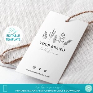 Editable Floral Clothing Hang Tag Template - Printable Clothing Price ...