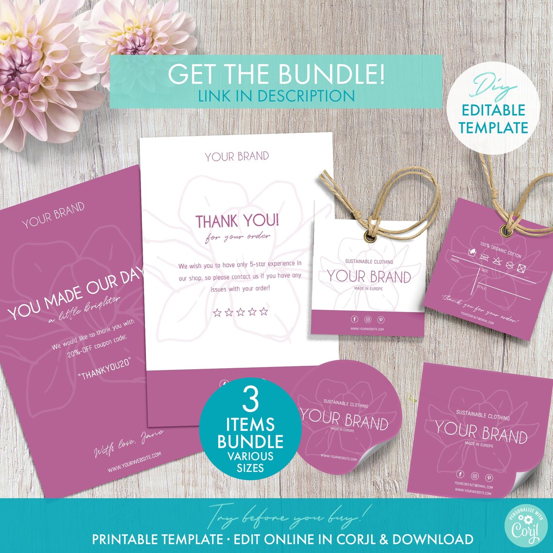 Printable Square Purple Custom Price Tag Template 3 Sizes - Etsy