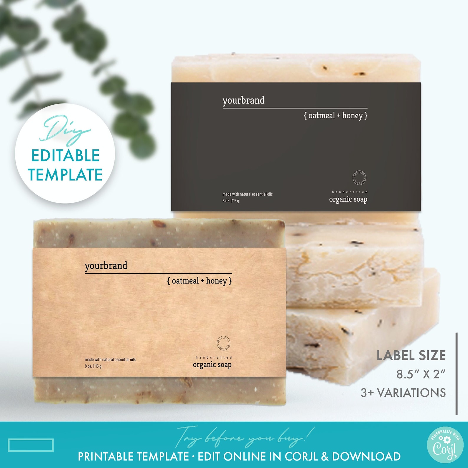 DIY Minimalist Soap Label Template Editable Bar Soap - Etsy