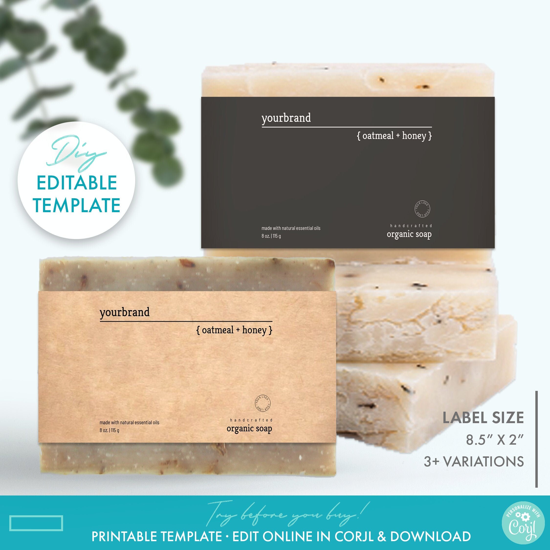 DIY Minimalist Soap Label Template Editable Bar Soap - Etsy Canada