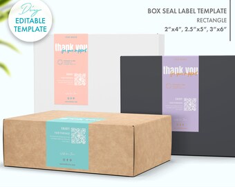 Box Seal Template Sticker Modern Packaging Design Editable - Etsy