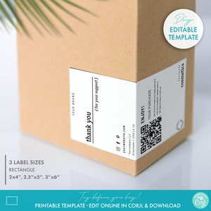 Editable Minimal Box Seal Sticker Template (3 Sizes) - Printable ...