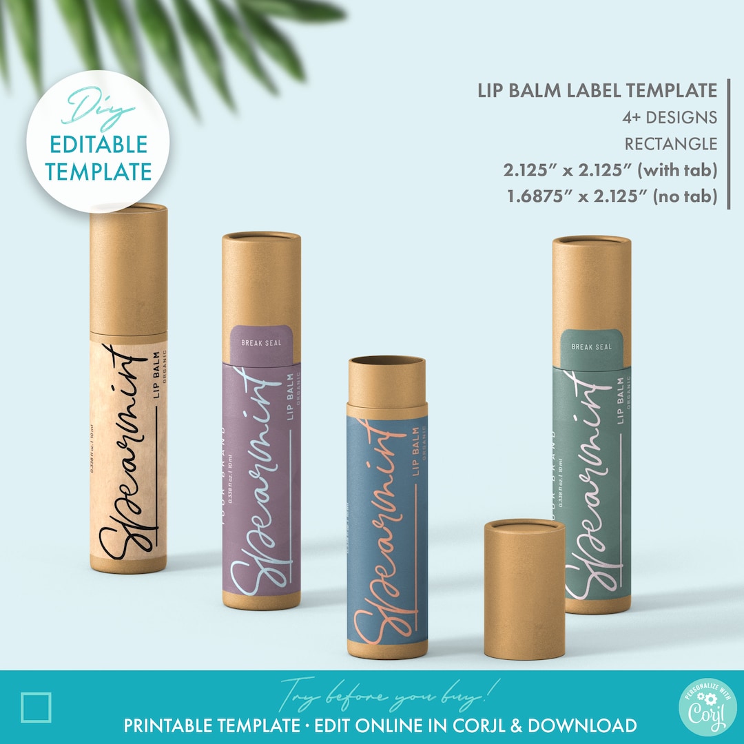 DIY Elegant Lip Balm Label Template - Editable Modern Chapstick Label ...