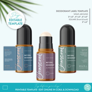Editable Elegant Deodorant Label Template (4 Sizes) - Printable ...