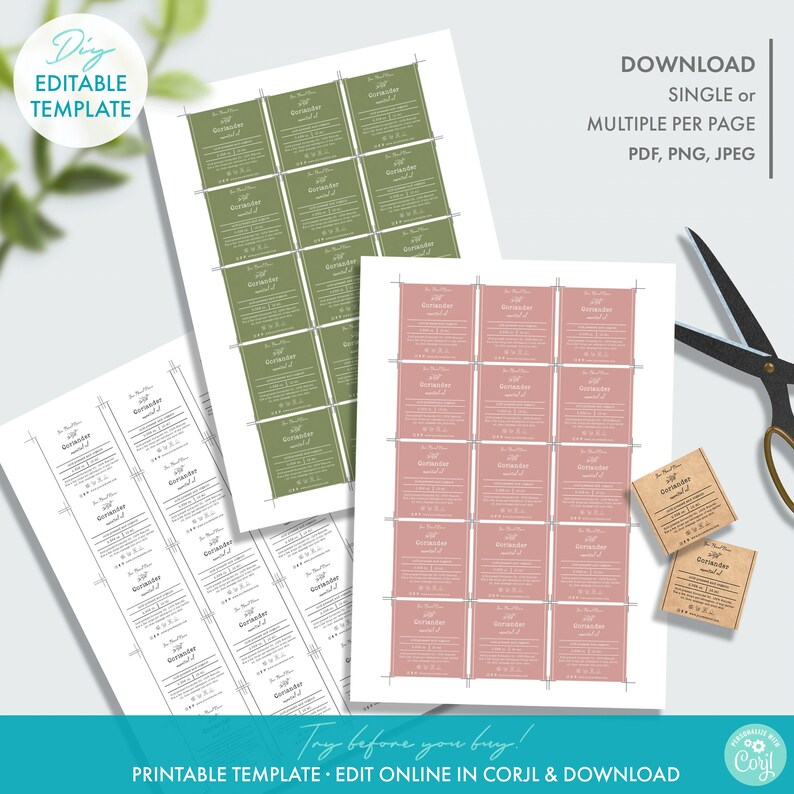 Editable Floral Essential Oil Label Template Printable - Etsy