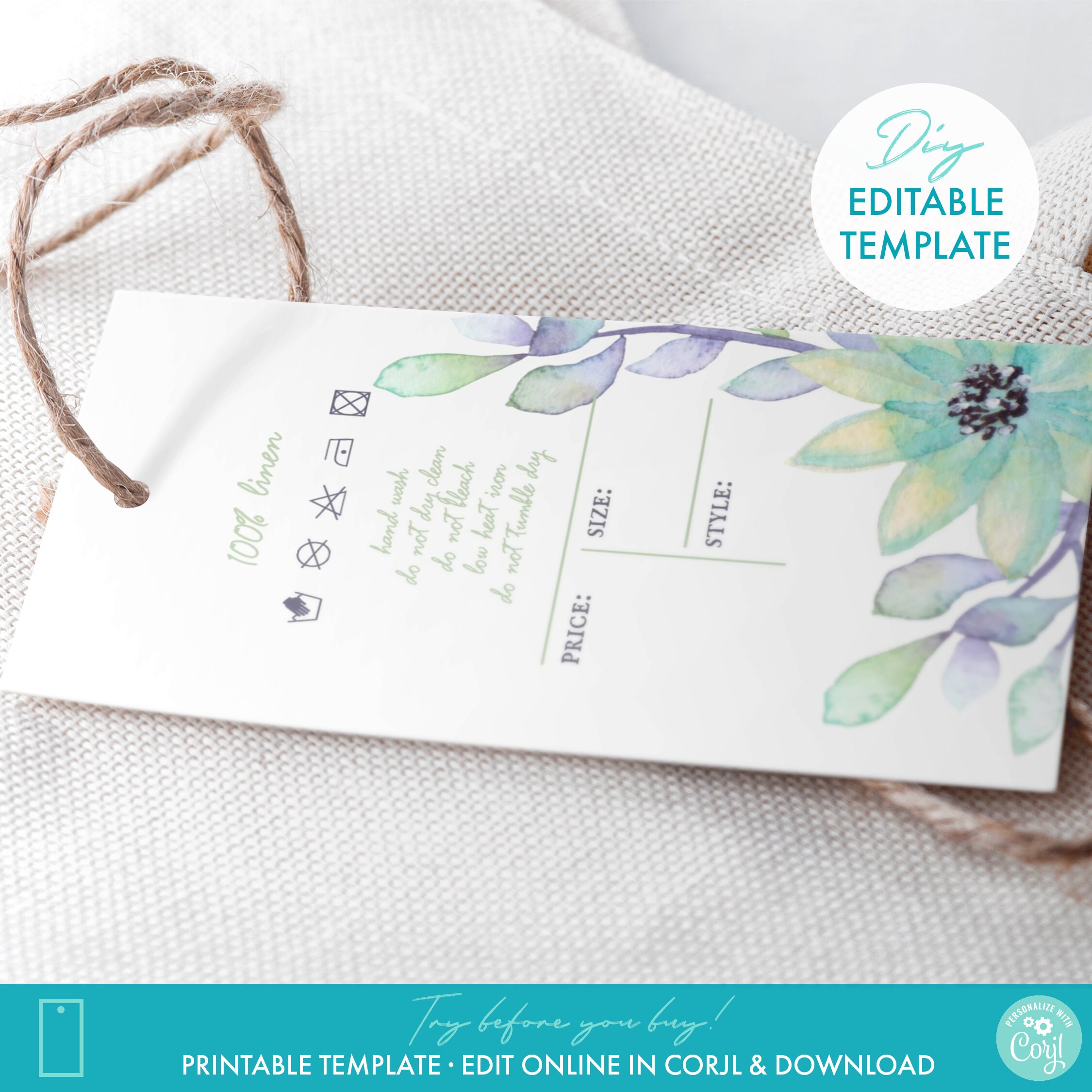 Editable Custom Price Tags Template 2 X 3.5 DIY | Etsy