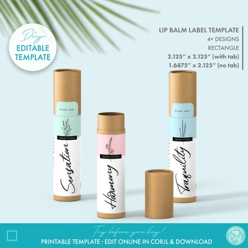 Paper & Party Supplies 2 Sizes Printable Botanical Lipstick Label ...