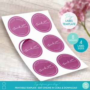 Printable Circle Logo Label Sticker Templates (4 Sizes!) - Editable ...