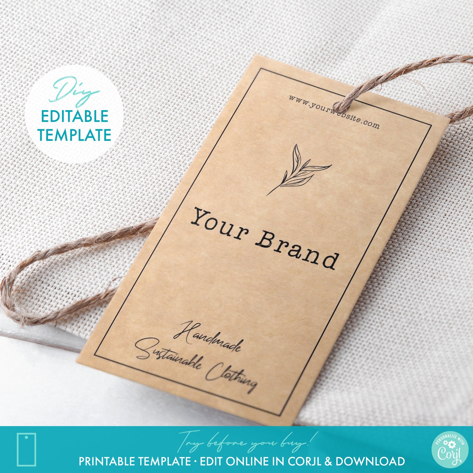 DIY Printable Clothing Hang Tag Template 2x3.5 - Etsy Canada