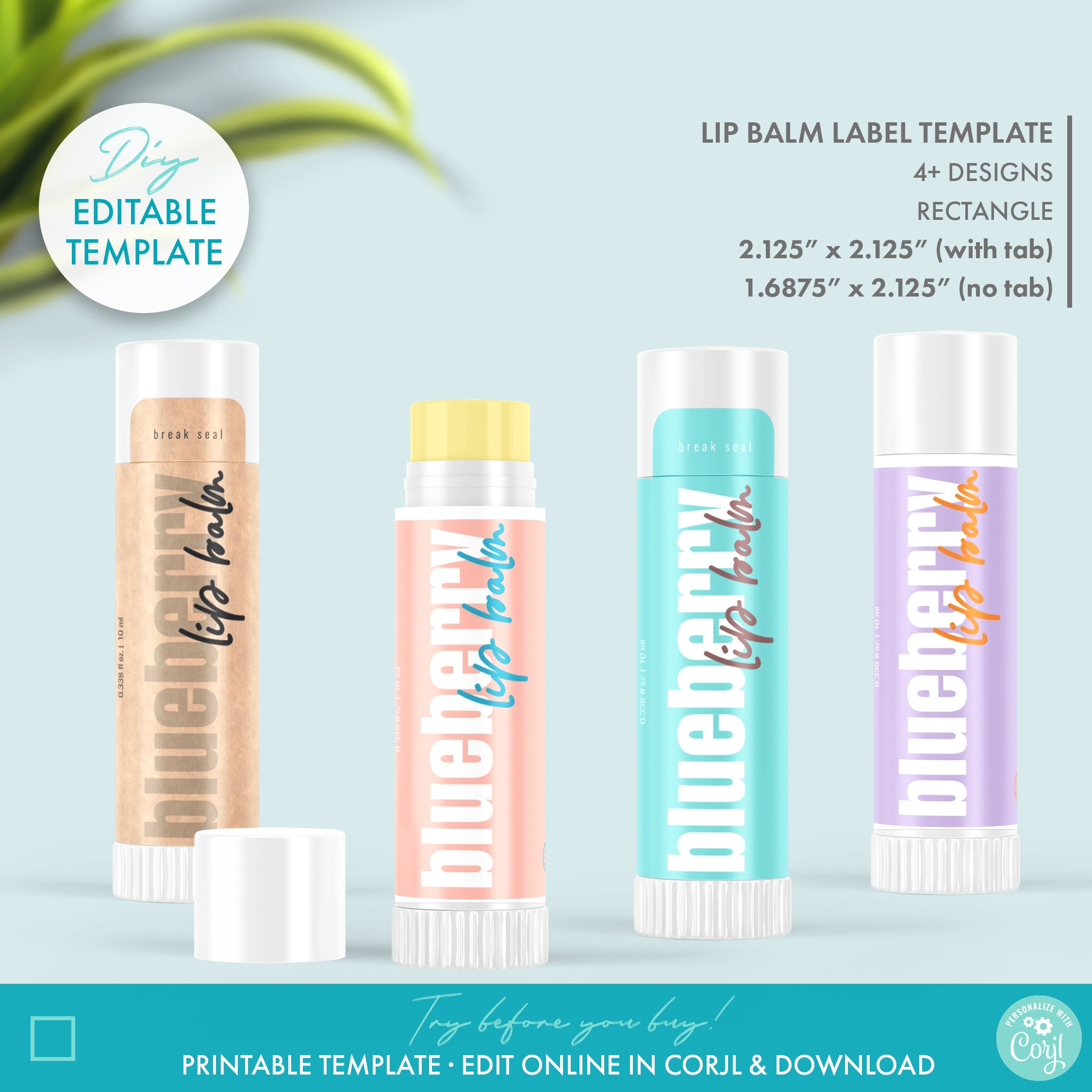 Paper & Party Supplies 2 Sizes Printable Botanical Lipstick Label ...