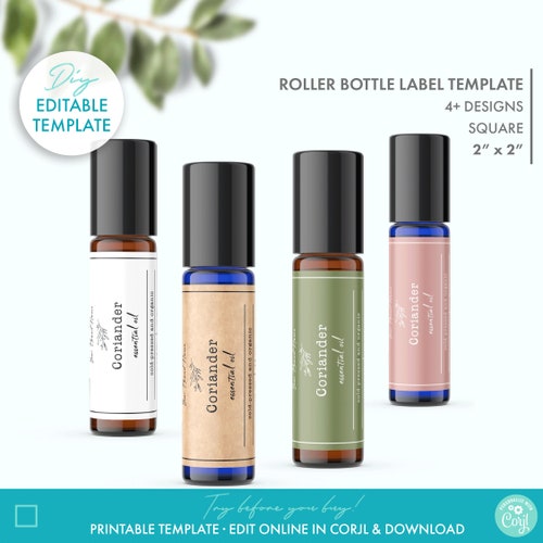 Editable Roller Bottle Label Template Printable 10 Ml - Etsy