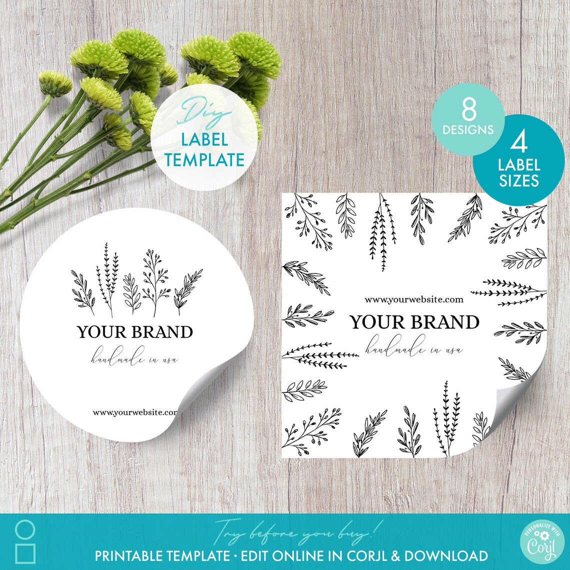 Editable Branding Templates Bundle Clothing Hang Tags Round - Etsy