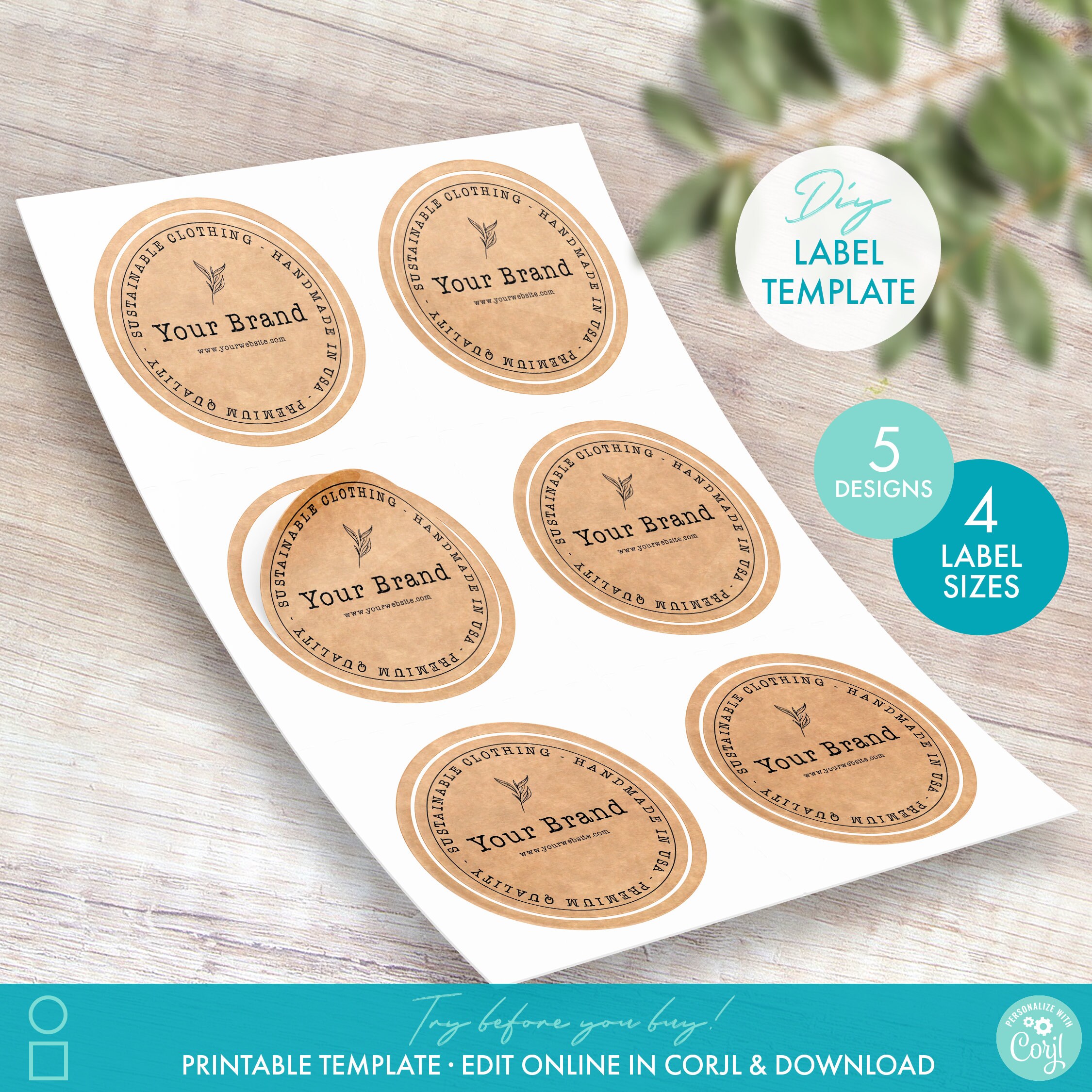 Printable Packaging Circle Sticker Label Template 4 Sizes - Etsy Australia