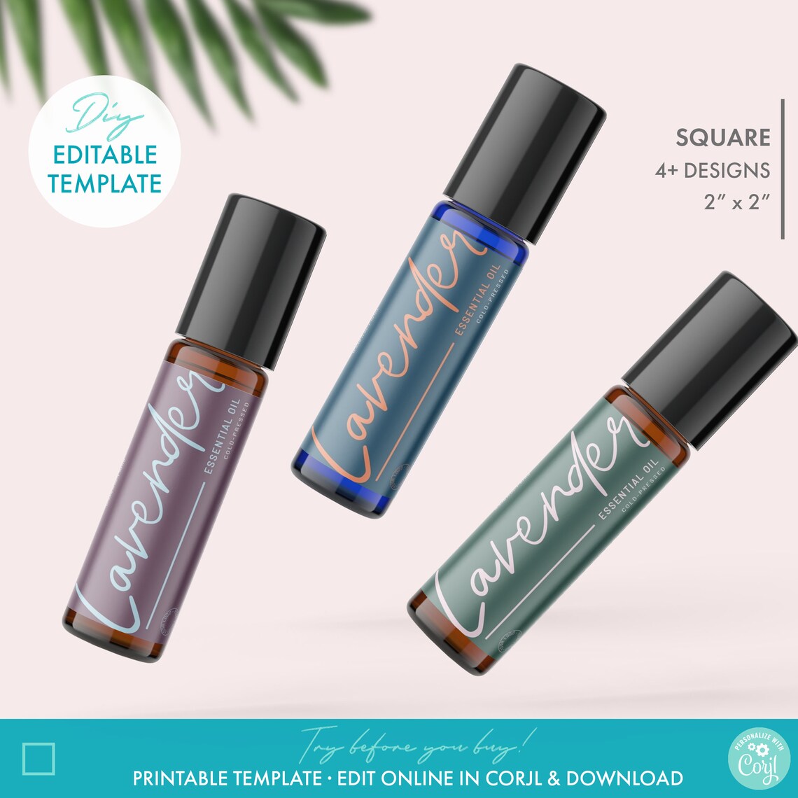 DIY Elegant Essential Oil Label Template 4 Designs | Etsy