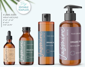 Body Oil Label Template | Etsy