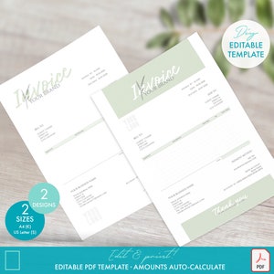 Printable Floral Elegant Invoice Template Download (2 Designs ...