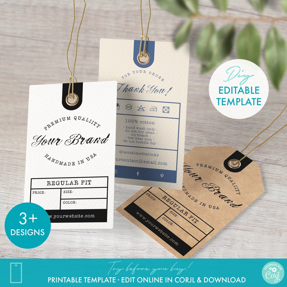Printable DIY Custom Price Tags Retro Style Template 2 X - Etsy