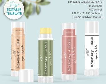 Lip Balm Label Template Chapstick Label Design Minimal - Etsy