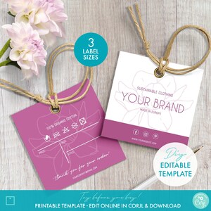 Printable Square Purple Custom Price Tag Template (3 Sizes) - Editable ...