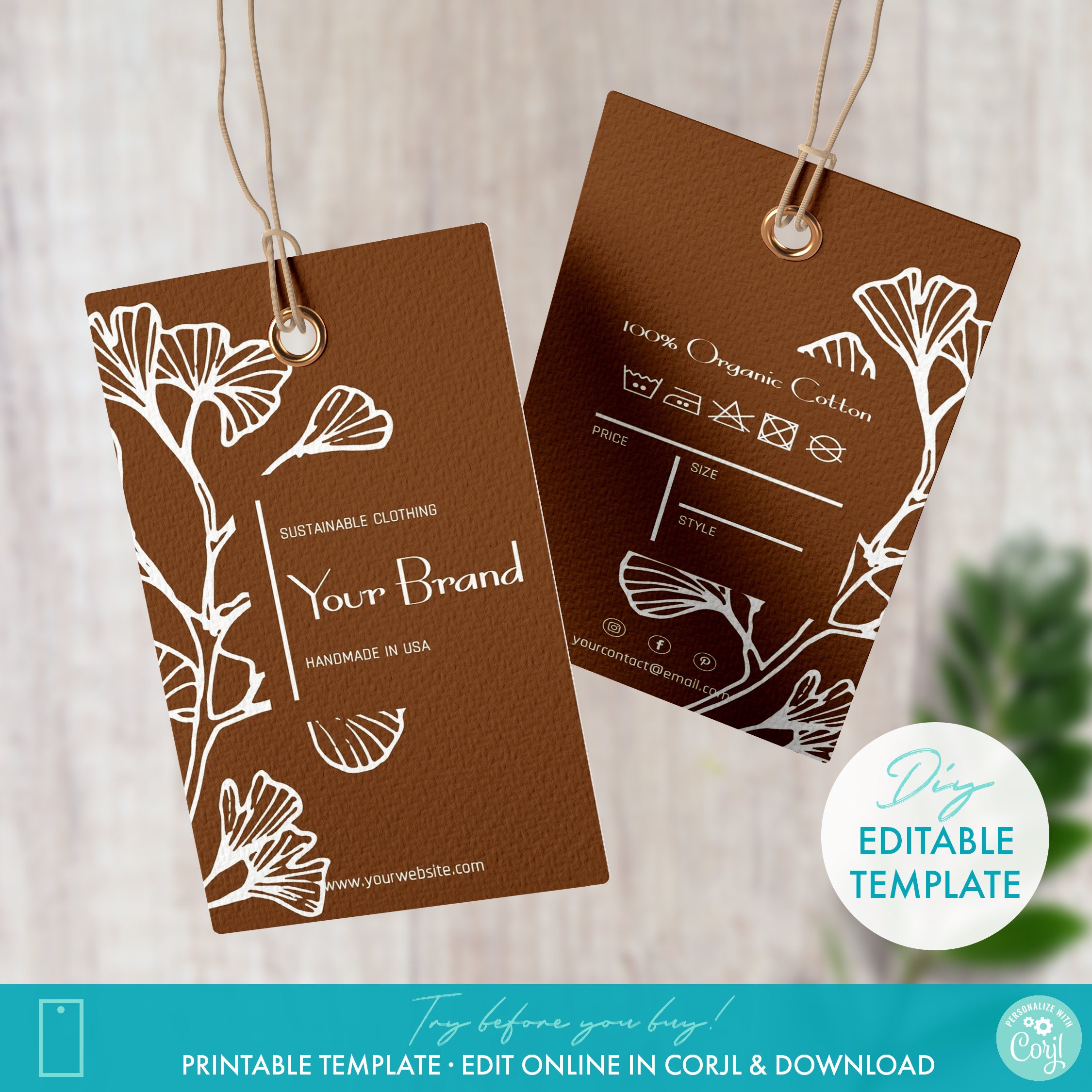 Printable Clothing Hang Tags Template 2 X 3.5 | Etsy